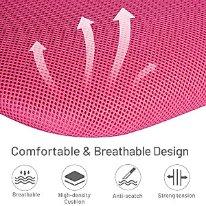 FurnitureR Kids Desk Chair, Armless Small Office Chair Adjsutable Swivel Task Chair with Soft Cushion for Study Kids Teens Child, Pink