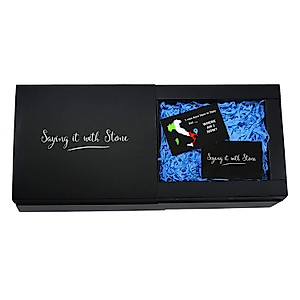 Libra Stone Tealight Candle Holder Handmade in Italy - Gift Box, Candle & Blank Message Card All Incl - Birthday September October - Air Zodiac Astrology Horoscope - Keepsake Ornament Home Decor