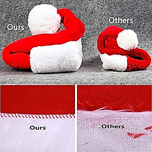 LONGTEN Christmas Hat Santa Hat Xmas Holiday Hat for Children Kids Unisex Velvet Comfort
