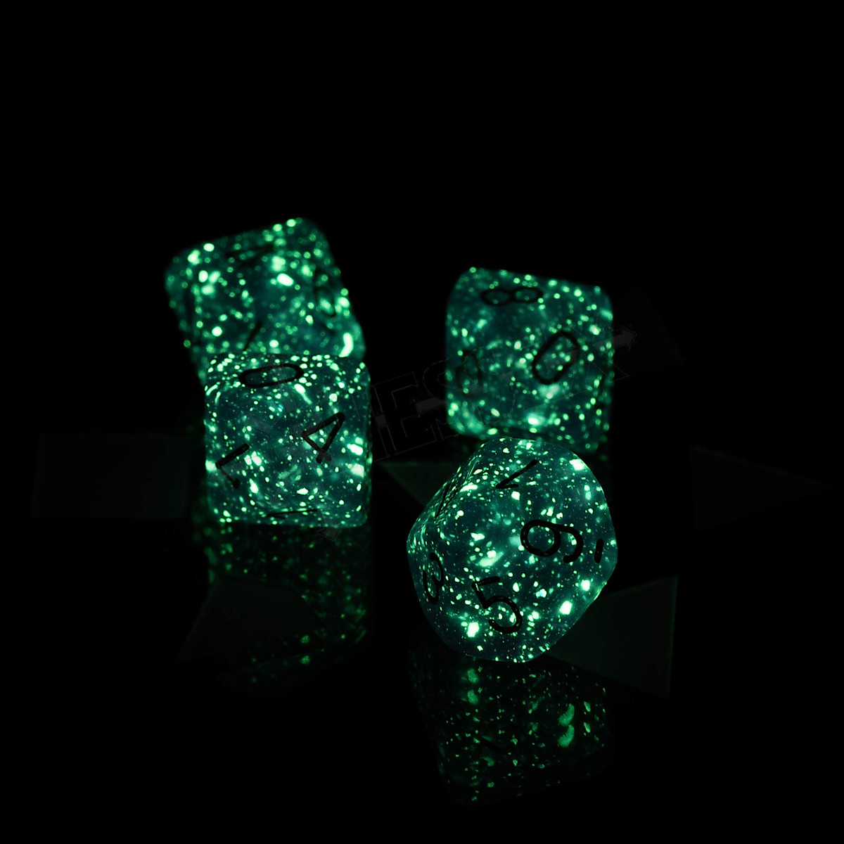 Borealis Teal/Gold Luminary Set of Ten d10s (27385)