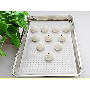 INCHANT 3Pcs/set,Reusable Silicone Steamer Mesh, BPA Free Non-stick Liner/Mat/Mesh Rectangle Dumplings Mat Pad,Steamed Buns Baking Pastry Dim Sum Mesh,Home Kitchen Cooking Tools (23.6 * 15.7 inch)