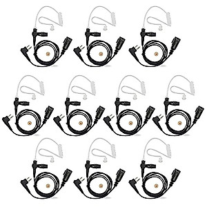 abcGoodefg FBI Style Surveillance Covert Headset Earpiece Mic Compatible with HYT (Hytera) Radios Motorola radioa CLS1110 CLS1410 CLS1413 CLS1450 CLS1450C CP200 CP200D XLS PR400 EP450 GTX (10 Pack)