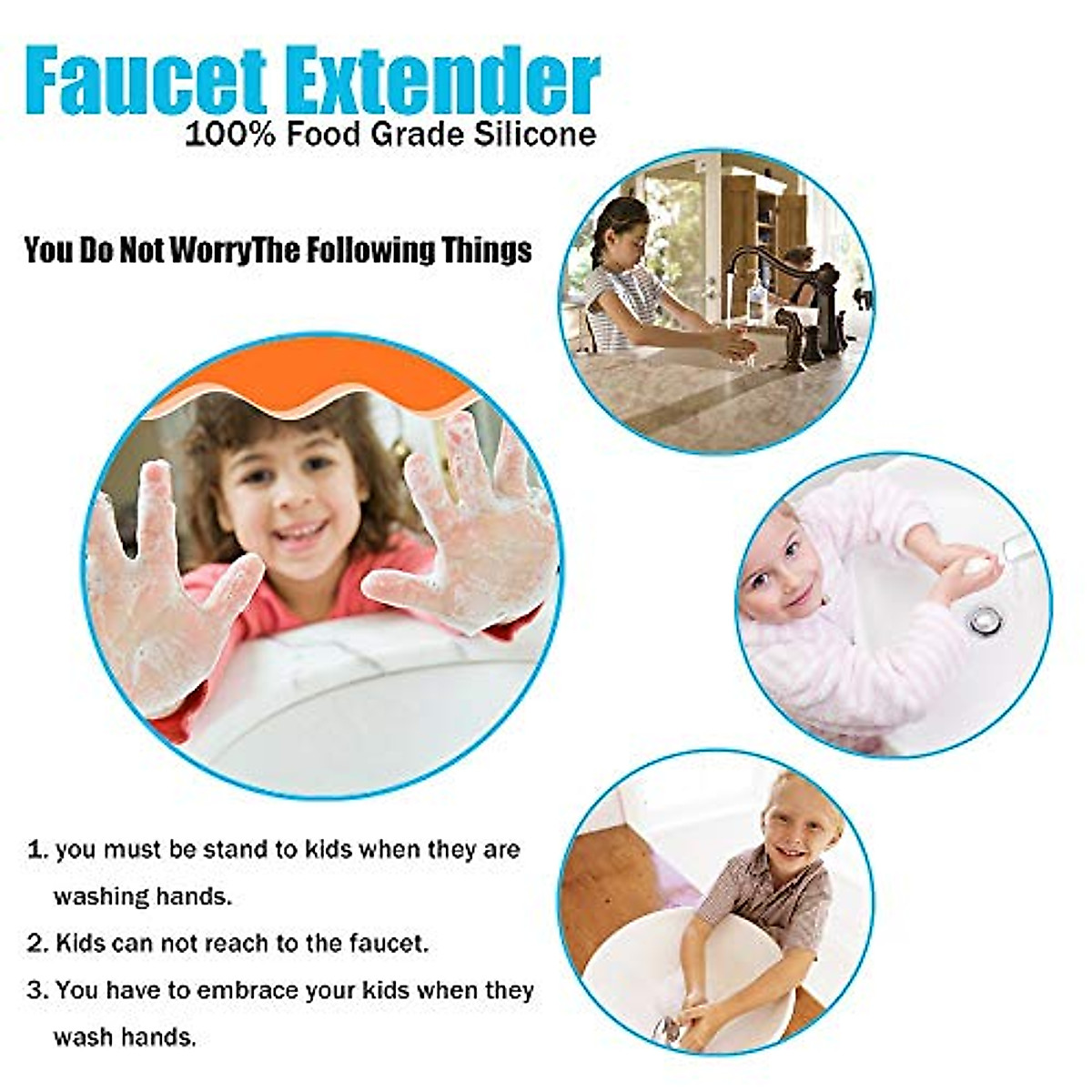 Faucet Extender for Toddlers - Sink Extender for Kids Hand Washing, Bathroom Sink Spout Wash Helper for Children Baby(3 Pack)