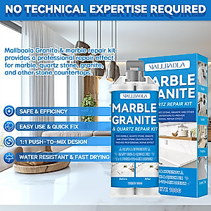 Quartz Countertop Chip Repair Kit, White Granite Repair Kit, Marble Repair Kit, Porcelain Repair Kit for Granite, Marble, Quartz Stone, Porcelain and Other Stone Surface Crack Quartz Chip Repair Kit
