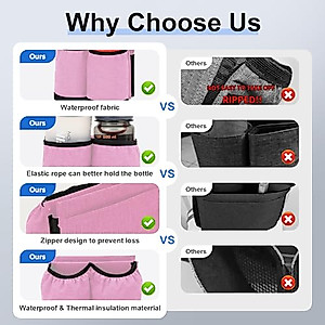 Luggage Cup Holder for Suitcases Free Hands, Travel Accessories, Luggage Cup Caddy Gifts, Beverage Holder, Universal Luggage Accessories for Flight Attendants, Business Travelers, Pink