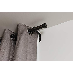 Umbra Cappa Curtain Rod, Includes 2 Matching Finials, Brackets & Hardware, 36 to 66-Inches, Black