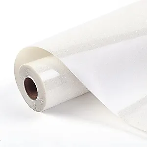 HTVRONT Rainbow White Glitter Heat Transfer Vinyl Roll - 10" x 10 FT White Glitter Iron on Vinyl, White Glitter HTV Vinyl for Shirts - Easy to Cut & Weed