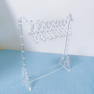 XINZHIDA Earring Holder Organizer, Earring Hanger Rack with 8 Mini Hangers, Acrylic Clothing Rack Jewelry Display Stand, Ear Studs Dangle Earrings Hanging Earring Holder, Clear