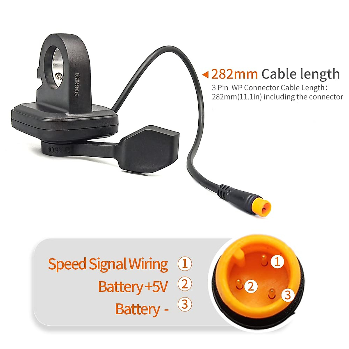 HUDAMZKY Ebike Thumb Throttle WUXING 108X Finger Throttle Left/Right Hand Electric Bike Scooter 3pin Controller Speed Governing Eletrric Accessories(108X R Waterproof Plug)