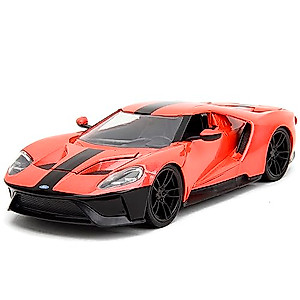 2017 GT Light Red Metallic with Black Stripe Pink Slips Series 1/24 Diecast Model Car by Jada 34657