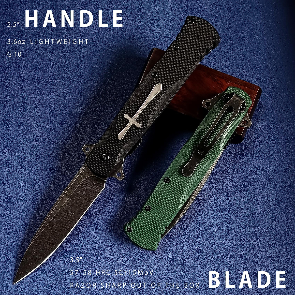 MADSMAUG Pocket Knife, EDC Folding Knife with G10 Handle, Great festival Christmas Gift EDC knife For Men Women Outdoor Survival Camping knife