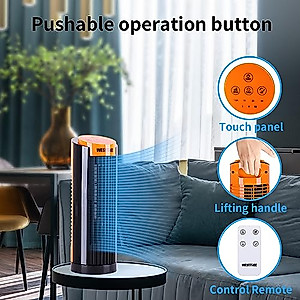 WESTTREE Tower Fan, Oscillating Fan with Remote Control,Portable Small Desk Fan Oscillating Fan for Indoors with 3 Speed,3 Mode,12H Timer, Personal Quiet Cooling Floor Fan Tower Fan for Bedroom Office