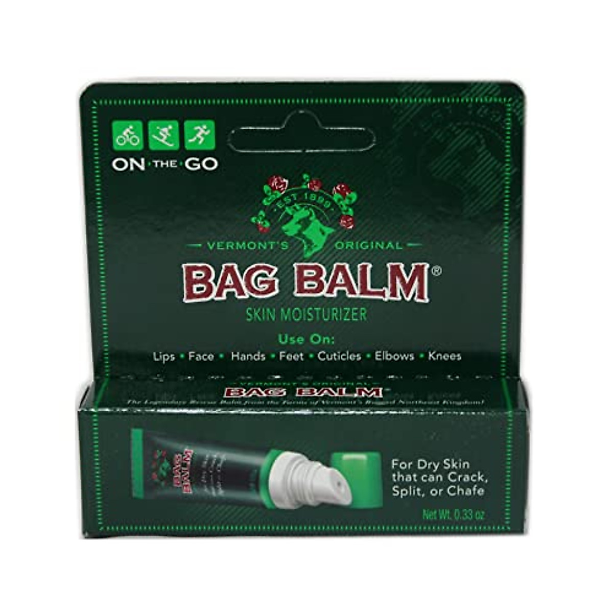 Bag Balm Original On-the-Go Lip Balm Tubes for Chapped Lips, Dry Hands, Skin Irritations and More (Pack of 6 Tubes)