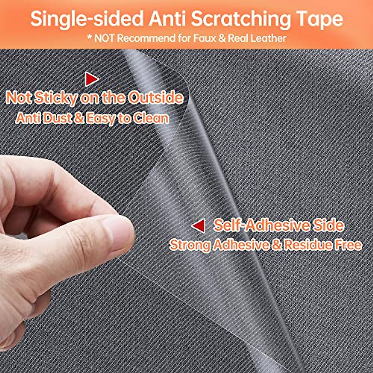 CoHaHa Furniture Protectors from Cats Scratch, Single Sided Cat Scratch Deterrent, Cat Scratch Furniture Protector Training Tape, Clear Anti Couch Scratch (4-Pack + 30 Tapes)