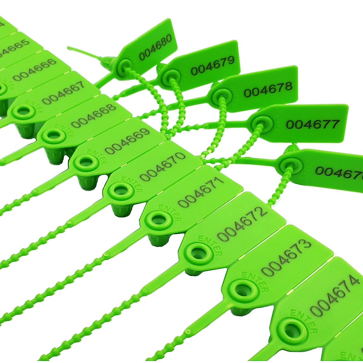 STYLIGHT - 1000 Plastic Truck, Trailer, Container, Tamper Evident, Shipping, Security Seals Numbered Sequentially (Green)