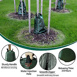 20 Gallon Tree Watering Bags, 6 Pack Slow Release Watering Bag with Zipper, Premium PE Drip Irrigation System for Trees, Reusable, 3-8 Hours Releasing Time