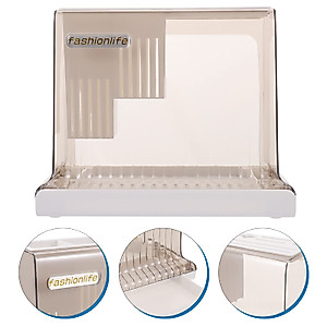 Cabilock Transparent holder kitchen utensil cutting board organizer holder for kitchen drawer kitchen tool holder flatware plastic tray block the pet white household