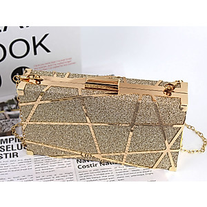 Women Metal Vintage Evening Bag Clutch Purse Hollow Wedding Party Chain Crossbody Bag
