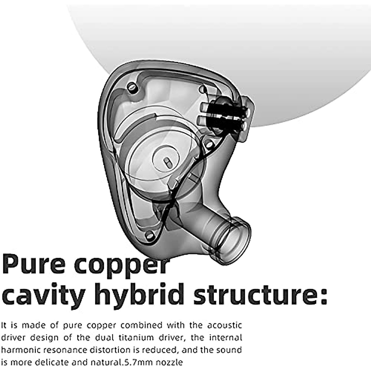 Ikko OH10 in-Ear Monitor, Detachable Design in-Ear Headphone/Earphone,10mm Dynamic Drive + Knowles 33518 Balanced Drive Dual Hybrid