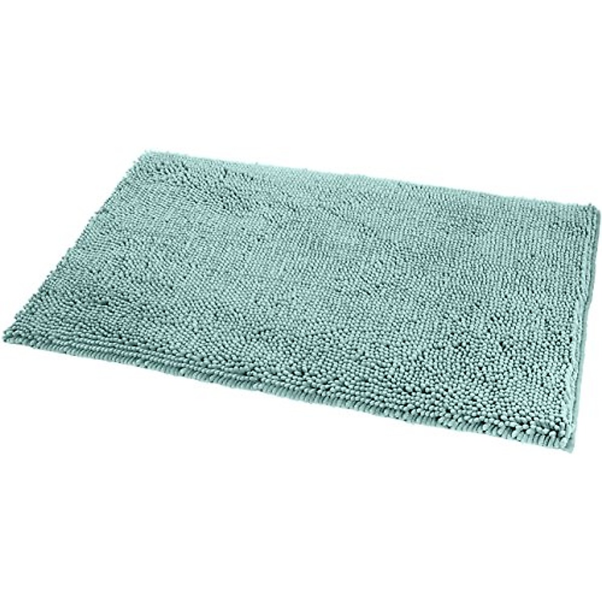 Amazon Basics Non-Slip Microfiber Shag Bathroom Rug Mat, 21" x 34", Seafoam Green