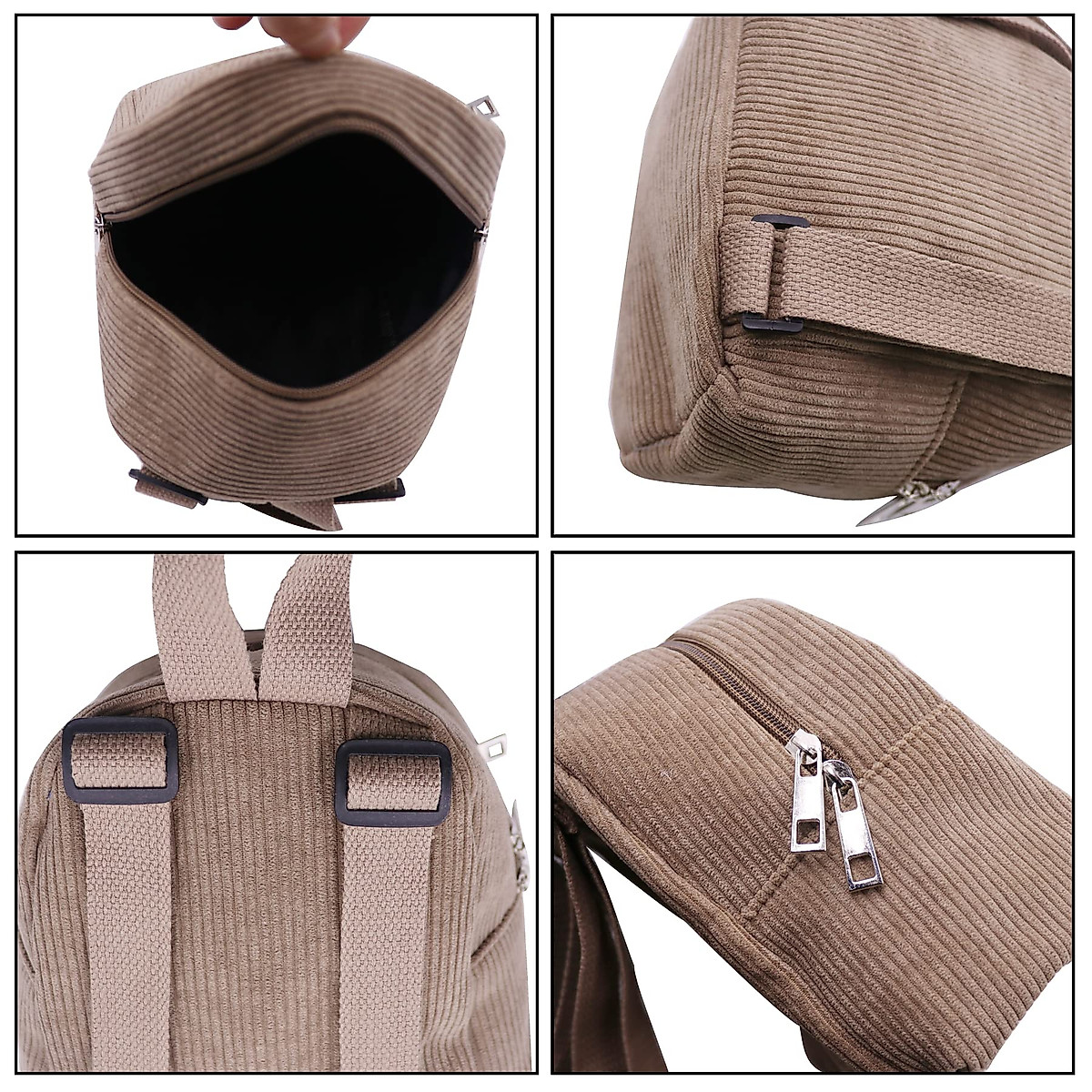 JASASCCEL Mini Backpack Corduroy Backpack Purse Casual Daypack for Women Travel Satchel Rucksack Cute Shoulder Bag