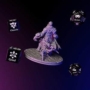 Citadel Black Character Randomizer Dice Set - Randomize Class, Race, & Alignment for Characters or NPCs, Made for Dungeons and Dragons 5th Edition & Other Tabletop Role-Playing Games