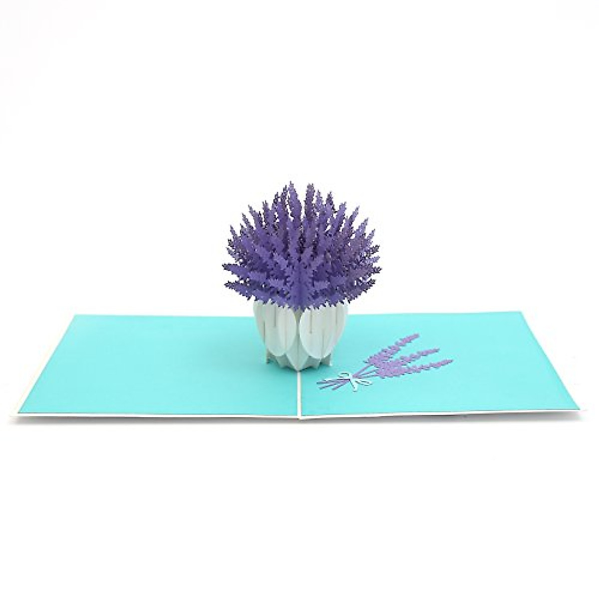 Liif Lavender Blooms Pop Up Card, 3D Flower Greeting Card, Pop Up Card for All Occasions, Birthday, Mother's Day, Anniversary, Wedding, Congratulations, Get Well Card, Handmade Gift