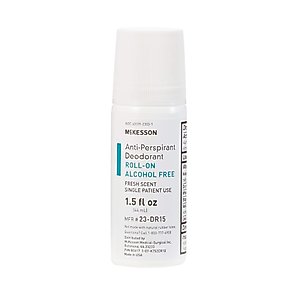 McKesson Antiperspirant Deodorant Roll-On Stick [Pack of 1] Mini Travel Size, Alcohol-Free, Fresh Scent, 1.5 fl oz