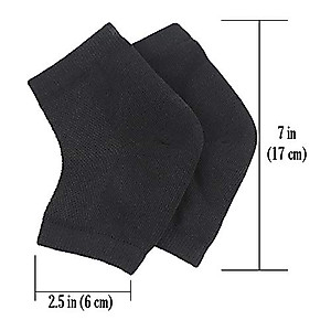 Nado Care 4 Pairs Heels Moisturizing Socks for Dry Cracked Heels Repair - Moisturizing Gel Heel Sleeves Open Toe Comfy Socks Day Night - Pink, Blue, Grey and Black