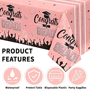 Rose Gold Graduation Decorations, 2024 Graduation Plates and Napkins 2024 Graduation Decorations Class of 2024 for Graduation Party Supplies