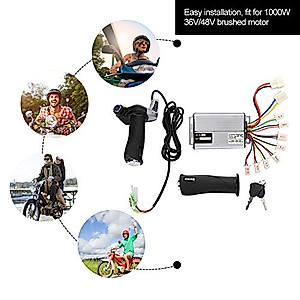 36v 48V 1000W Motor Brushed Speed Controller with Locking Throttle Twist Grip & Power Display for E-Bike(36V 1000W)