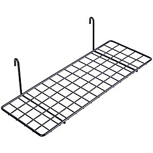 Kaforise Hanging Shelf for Wall Grid Panel, Wire Display Shelf & Wall Organizer Rack for Flower Pots, Decors, Artworks and Accessories, Small Size, Black