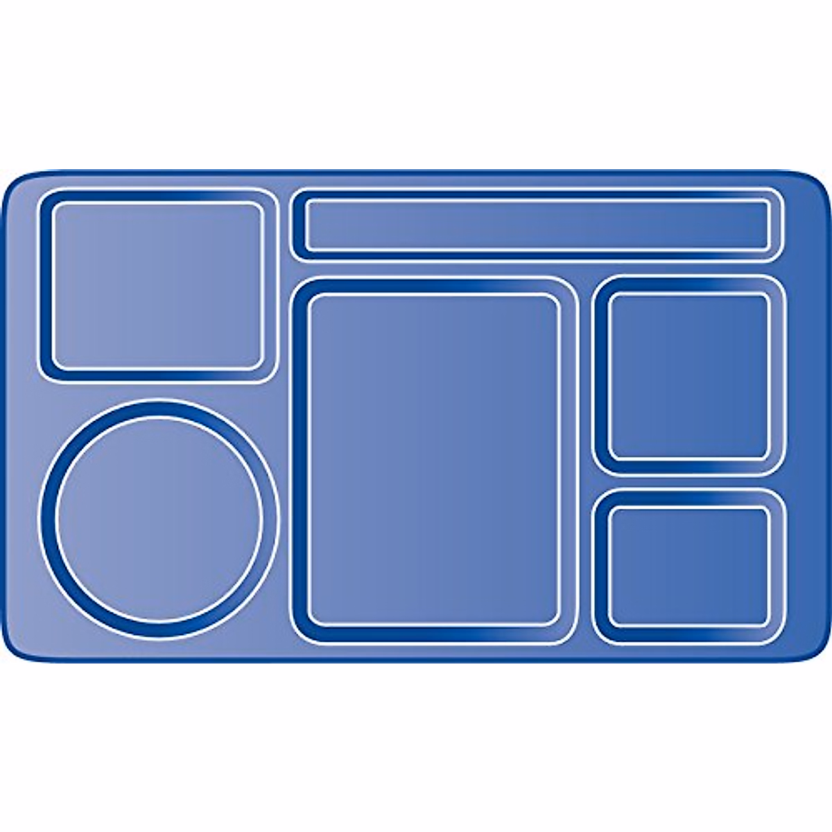 Carlisle FoodService Products 61503-E Rectangular Tray w/ (6) Compartments, 15" x 8.75", Plastic, Black