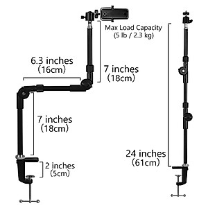 Geekria for Creators Microphone Arm Compatible with Elgato Wave Neo, Wave:1, Wave:3 Mic Boom Arm Mount Adapter, Suspension Stand, Mic Scissor Arm, Desk Mount Holder