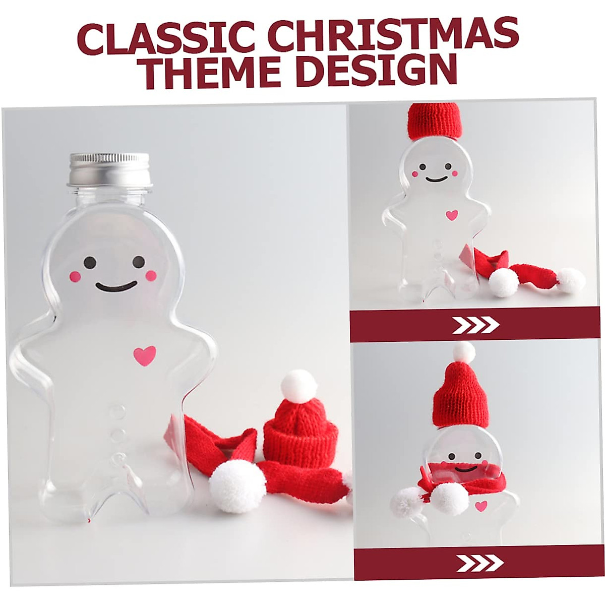 WHAMVOX Mini Beanie and Scarf Set Miniature Santa and Christmas Hats Scarves Bottle Covers for Holiday Decorations