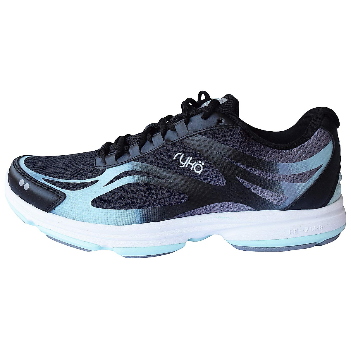 Ryka Women's Devotion Plus 2 Black/Mint Walking Shoe 7.5 M