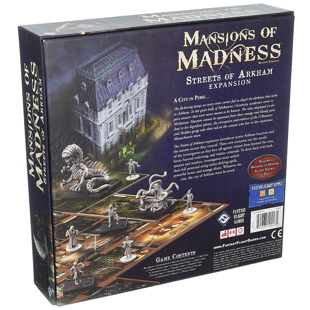 Mansions of Madness Streets of Arkham EXPANSION | Horror Game | Mystery Board Game for Teens and Adults | Ages 14+ | 1-5 Players | Average Playtime 2-3 Hours | Made by Fantasy Flight Games