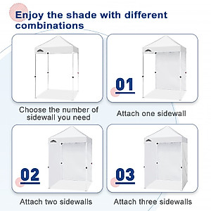 EAGLE PEAK Sunwall/Sidewall for 5x5 ft Straight Leg Canopy only, 1 Sidewall, White