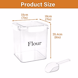 Yomjarl Set of 2 Large Food Storage Jars 4L - Airtight Containers with Lids, White with Free Spoon-Kitchen Canisters for Sugar,Flour,Coffee,Pantry Organization(2 PACK OF 4L)