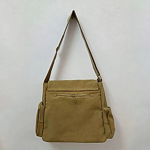 GESALOP Vintage Canvas Crossbody Bag Aesthetic Tote Cute Crossbody Purse Trash Purse Messenger Bag (Army Green)