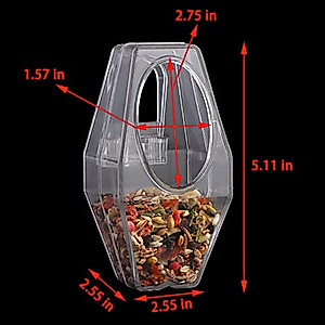 Small Bird Feeder No Mess Cage Hanging Feeder Cup Plastic Seed Food Box for Cockatiel Lovebird Parakeet Budgies Quail