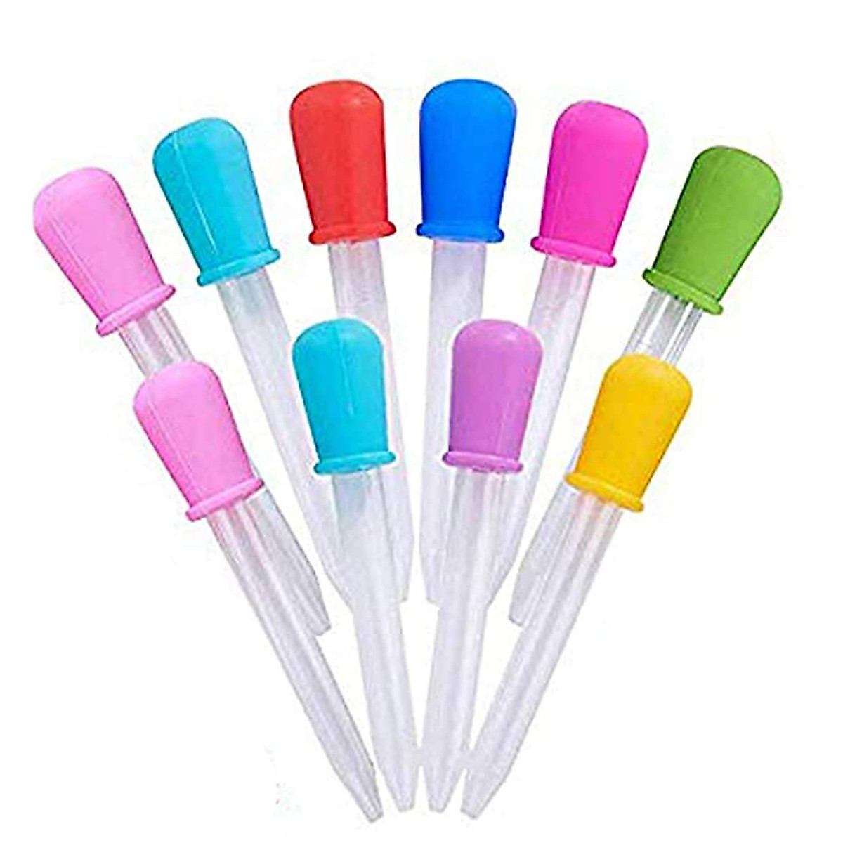 XP-ART 20 Pack Liquid Droppers for Kids Silicone and Plastic Pipettes with Bulb Tip 5 ML Eye Dropper for Candy Molds