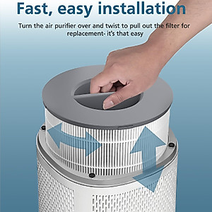 2 PACK True HEPA Replacement Filter Compatible with Clorox 11030 & 11031 Air Purifier, Medium Room up to 1,000 Sq. Ft. 3-in-1 H13 True HEPA Filter (12030)