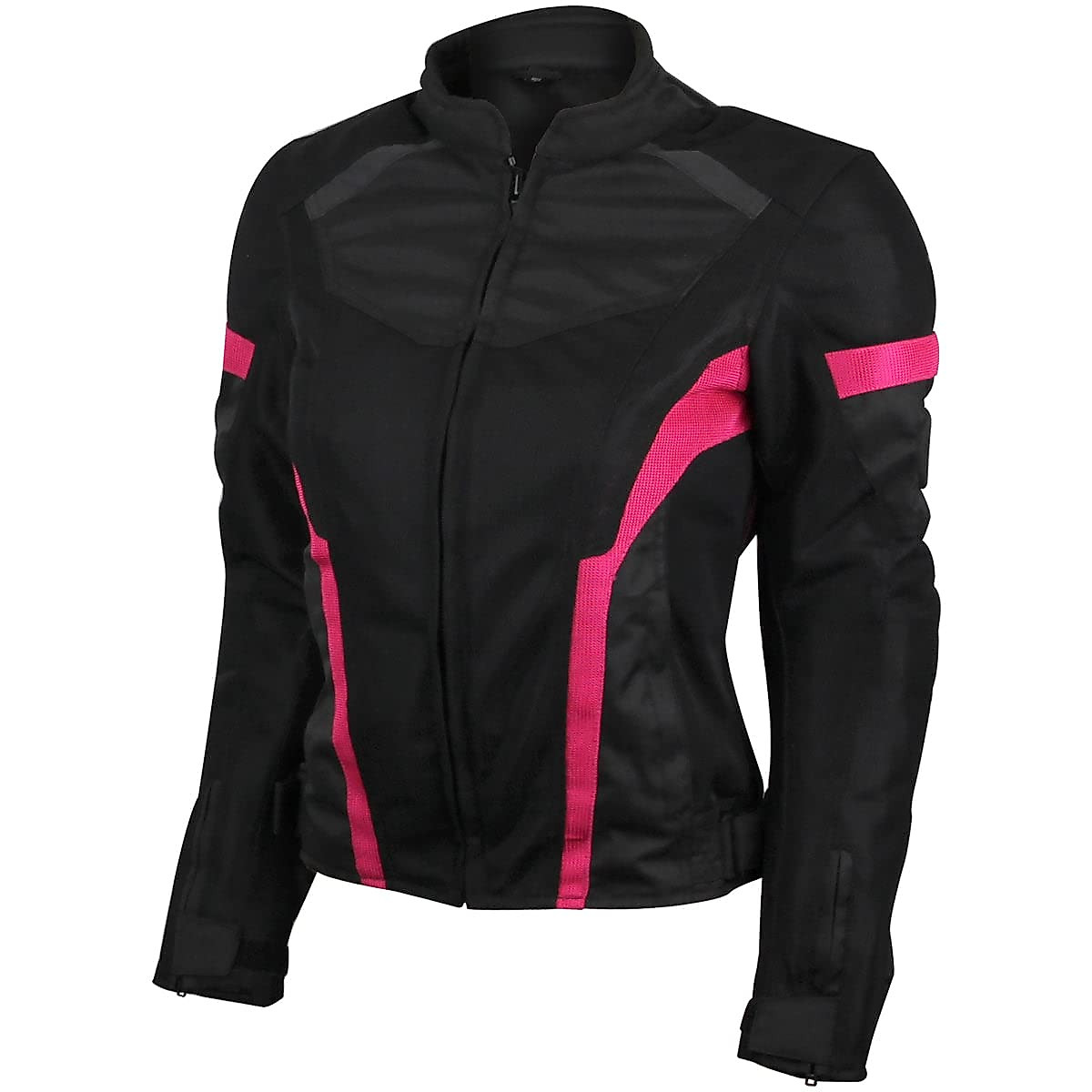 Vance Advance Womens All Weather Season CE Armor Mesh Motorcycle Biker Riding Jacket (4XL, Pink)