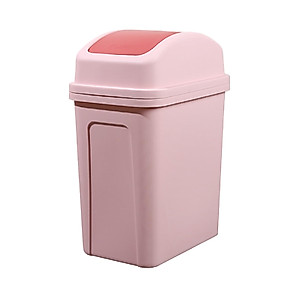 ichuanyi Small Plastic Trash Can,for Bedroom/Bathroom/Office/Kids Rooms/Dorms (Pink)