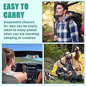 50 Pieces Twin Blade Razors for Men Disposable Razor Stainless Steel Black Travel Shaving Razor Individually Wrapped Razors with Clear Safety Cap for Men Women Shaving Sensitive Skin