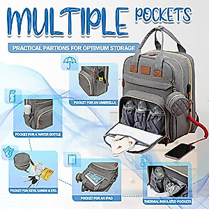 Mowaysers Diaper Bag with Changing Station – Diaper Bag Backpack Baby Changing Station – Multifunction Waterproof Diaper Backpack with Pacifier Case, Stroller Straps – Comfortable and Modern (Red)