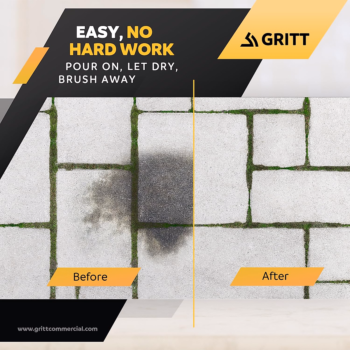 GRITT COMMERCIAL Concrete Oil Stain Remover | All Purpose Concentrated Cleaner for Oil, Grease, and Rust | Removes Stains from Concrete and Asphalt Driveways, Garages, and Patios 16oz