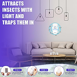 Gnat Trap for House Indoor Flying Insect Trap Bug Catcher Plug in Fly Trap Indoor Mosquito Trap UV Bug Light Bug Catcher with 5 Sticky Bug Trap Boards for Home Office