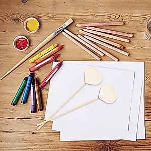 STOBOK Princess Fairy Wand Stick: 8PCS Unfinished Wooden DIY Crafts Heart Shaped Magical Wand for Girls Art Show Cosplay Costume Party